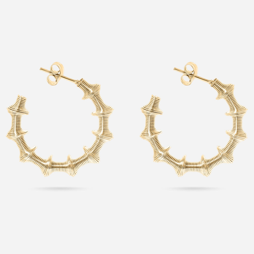 "Bamboo" Textured Circle Hoop Earrings – Destin Jewelry