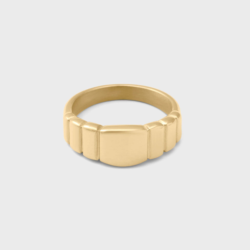Ridged Band Signet Ring – Destin Jewelry