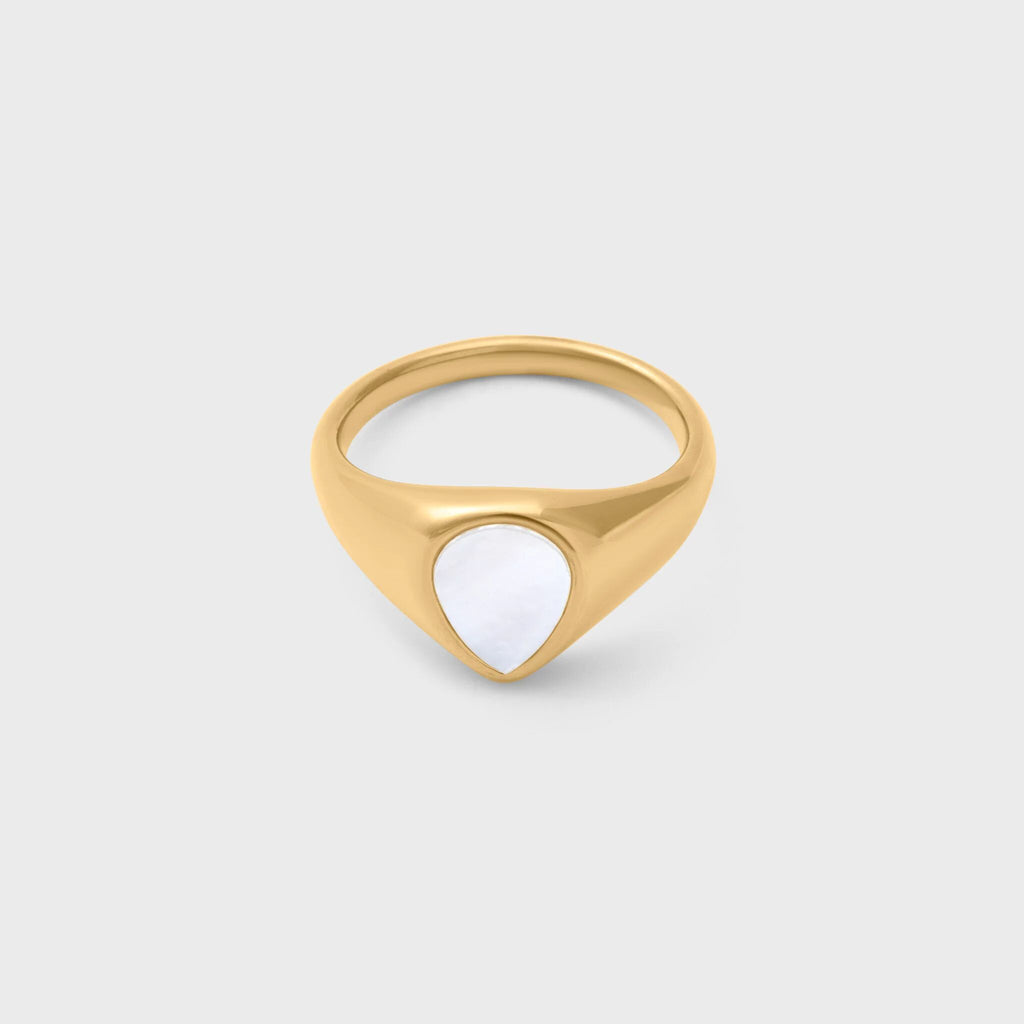 Tear Drop Mother of Pearl Signet Ring – Destin Jewelry