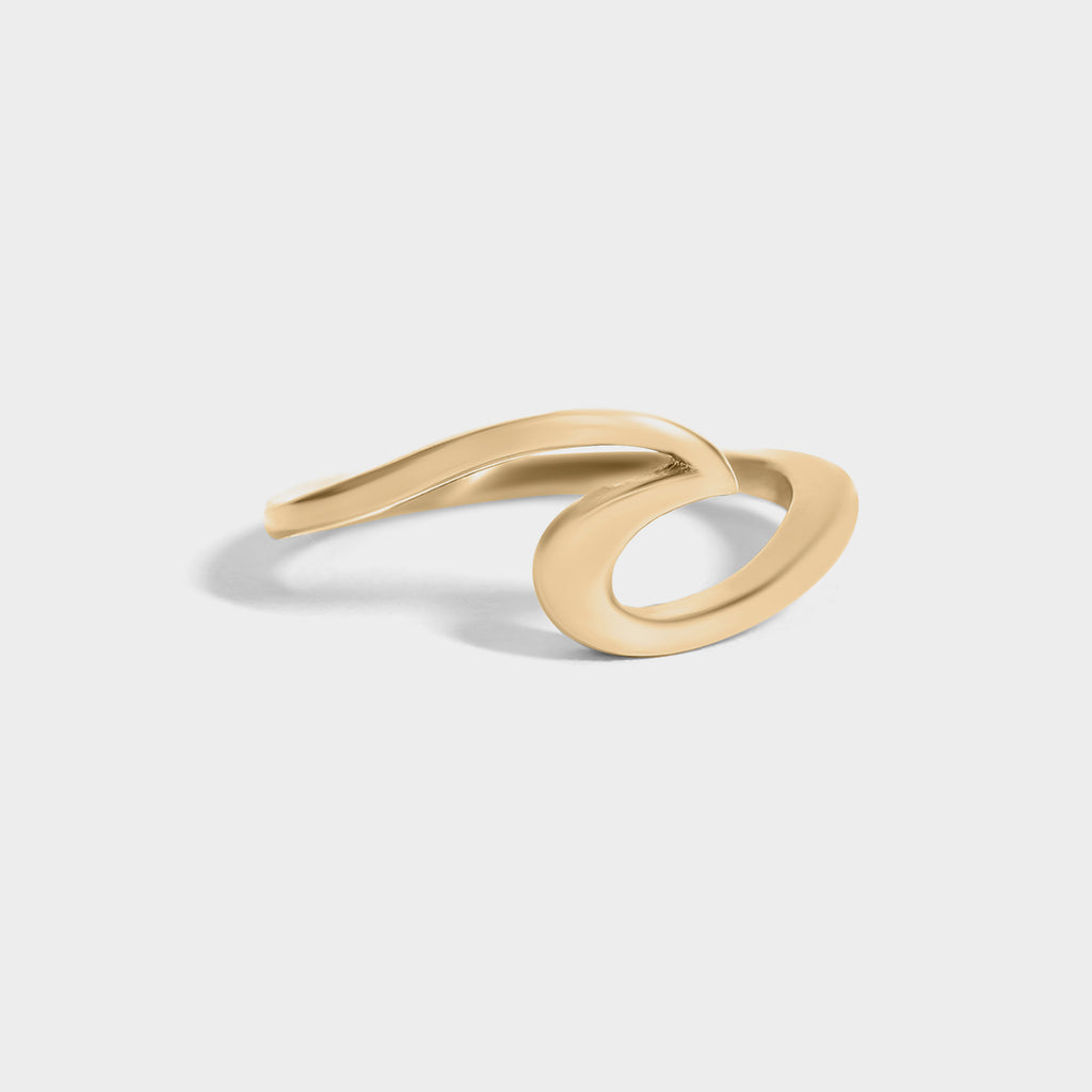 18K Gold Wave Ring - 100% Waterproof Jewelry – Destin Jewelry